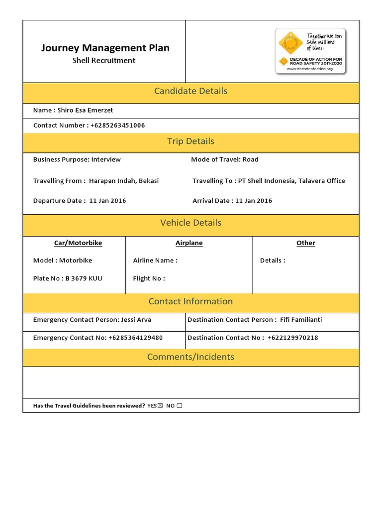 Journey Management Plan for Interview | PDF