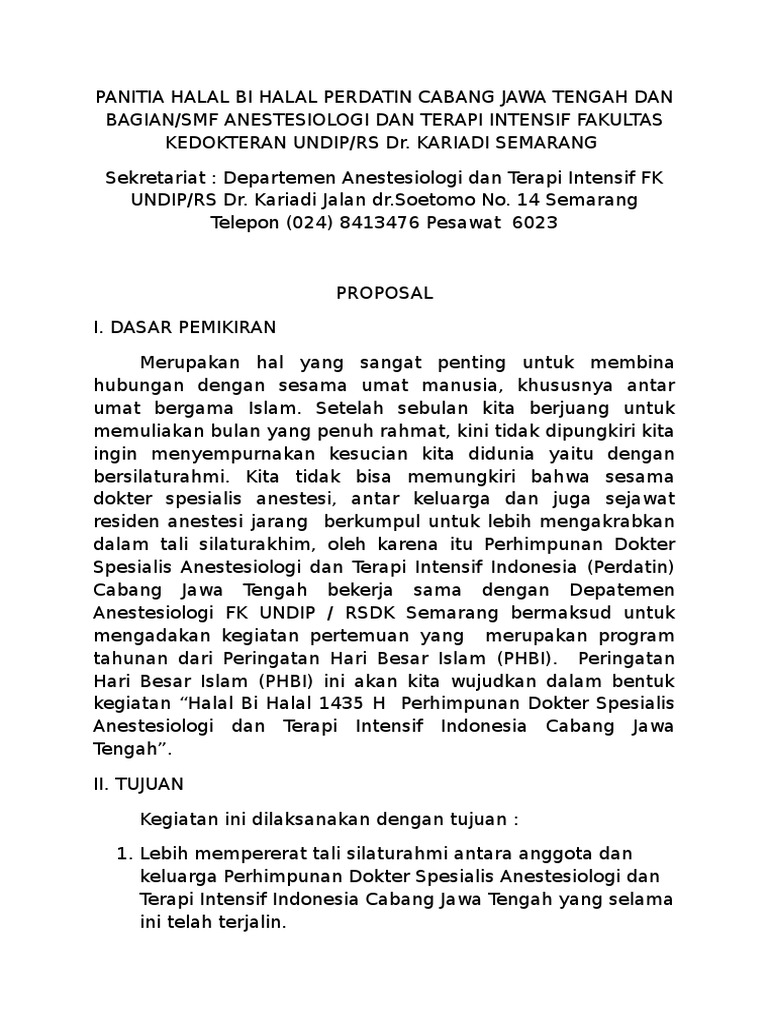 Draft Proposal Halal Bihalal | PDF