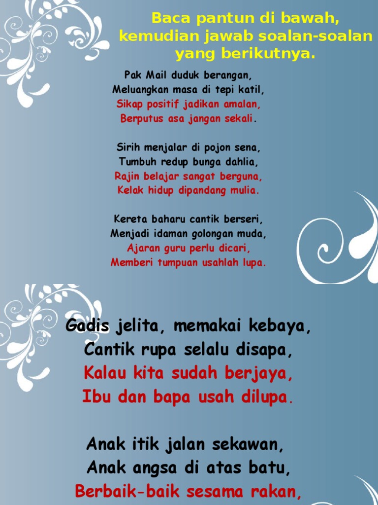 Pantun Pendidikan dan Nilai Moral | PDF | Pengembangan Diri