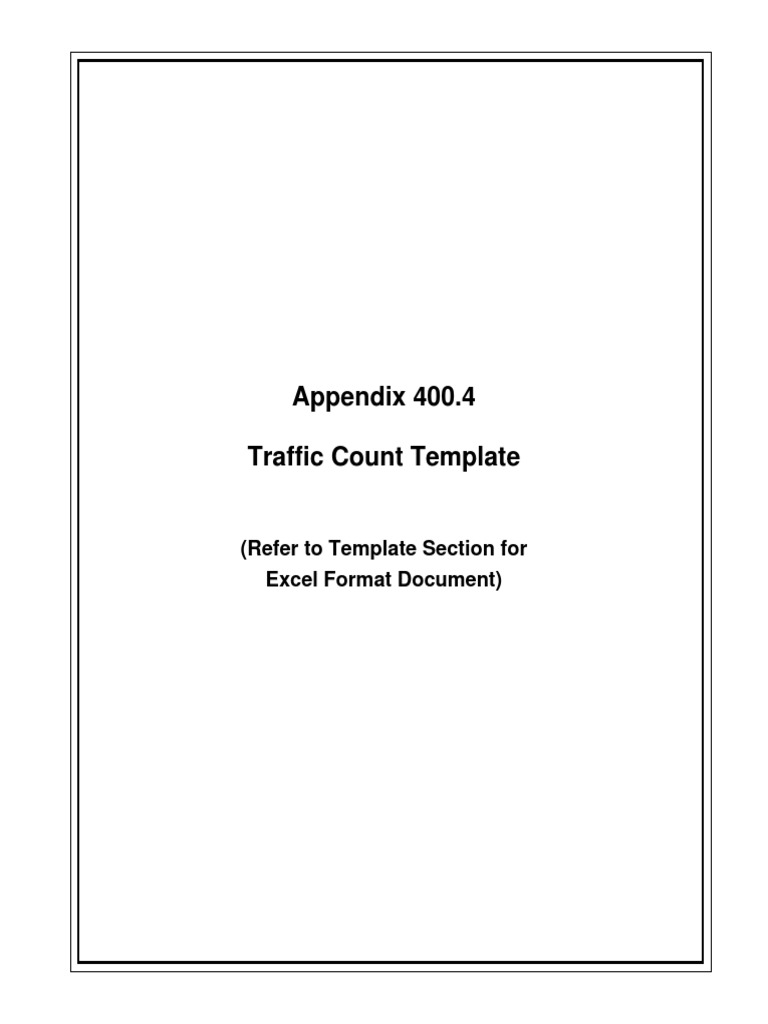 Appendix 400.4 - Traffic Count Template | PDF | Traffic | Intersection ...