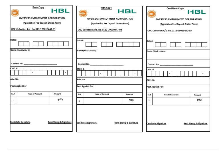 Applican Fee Form For Kuwait | PDF