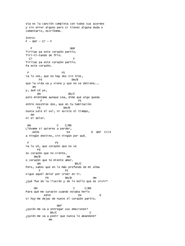 Corazon Partio Acordes | PDF