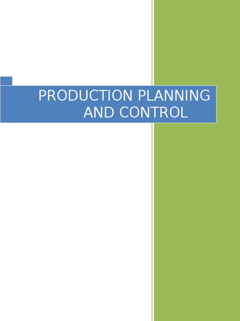 Production Planning & Control | PDF | Forecasting | Prediction