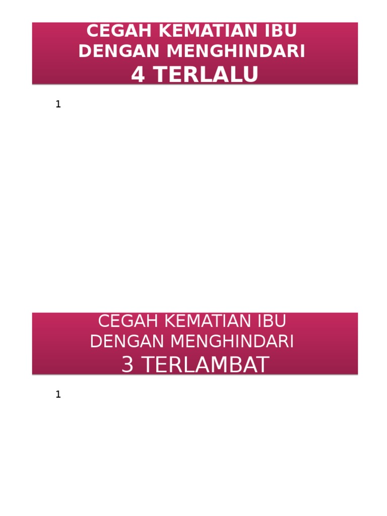 4 Terlalu 3 Terlambat | PDF