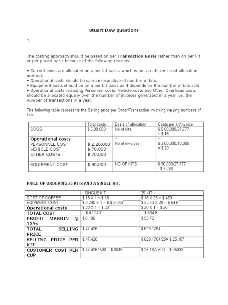 Stuart Daw | PDF | Cost | Profit (Accounting)