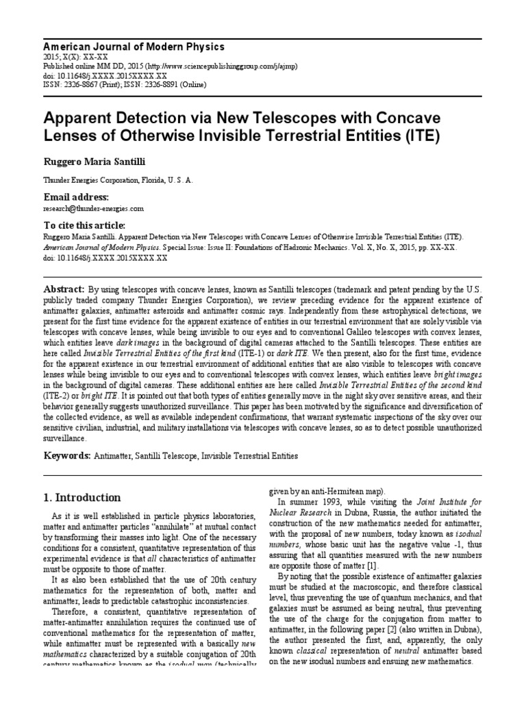 Invisible Terrestrial Entities | PDF | Lens (Optics) | Telescope