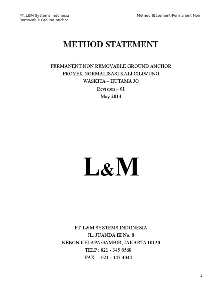 Ga Method Statement | PDF | Deep Foundation | Engineering