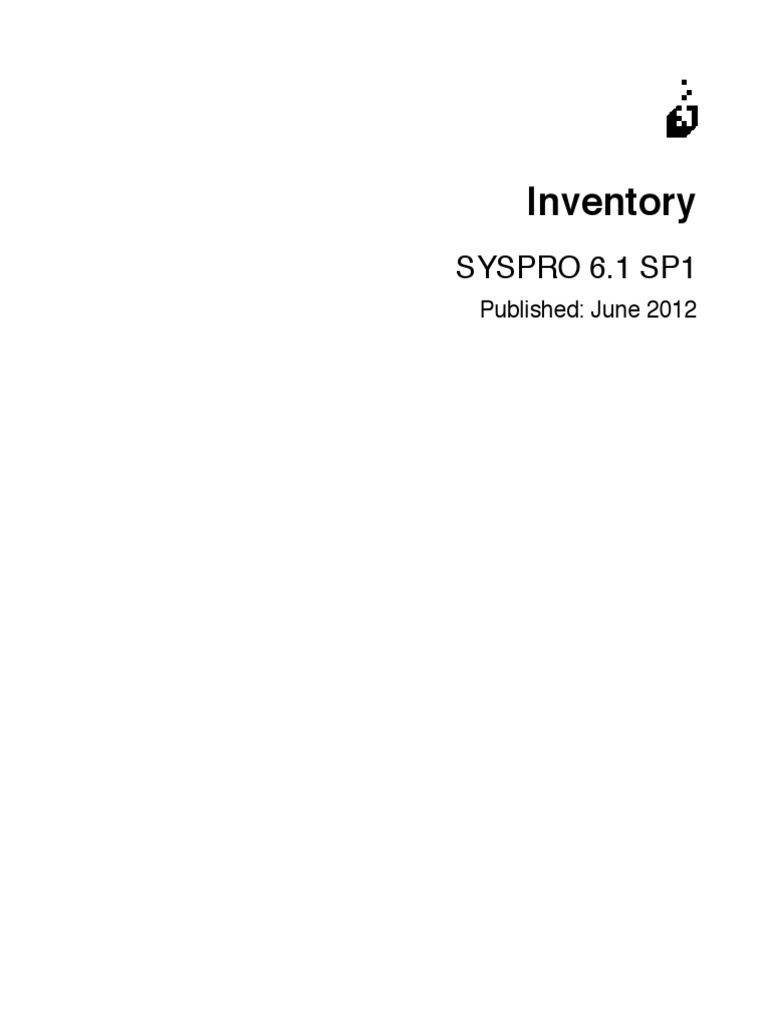 Syspro Inventory Setup | PDF | Copyright | Inventory