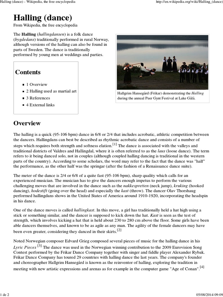 Halling (Dance) - Wikipedia, The Free Encyclopedia | PDF | Leisure | Dances