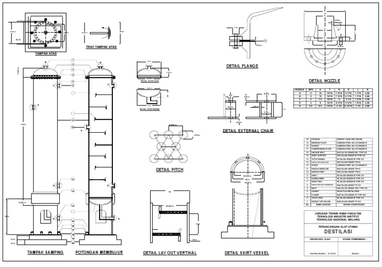 FLOWSHEET Destilasi | PDF | Joining | Building Materials