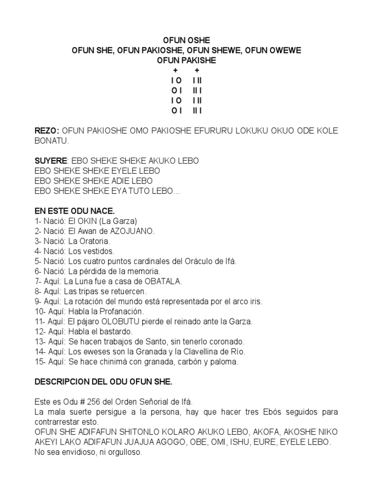 Ofun Oshe | PDF | Religión y creencia | Naturaleza