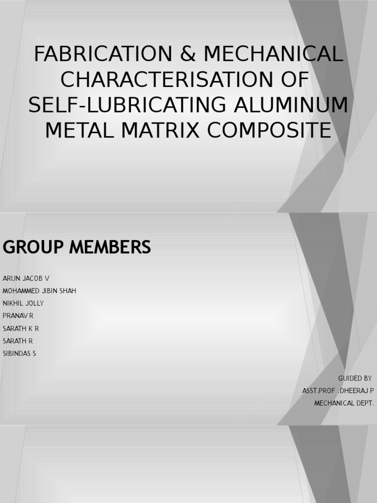 Self-Lubricating Aluminum MMC Fabrication | PDF | Home & Garden