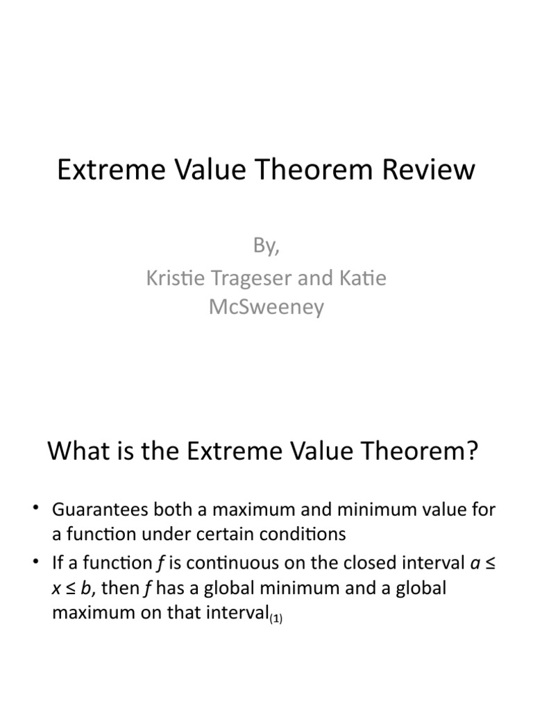 Extreme Value Theorem Review | PDF | Maxima And Minima | Mathematical ...