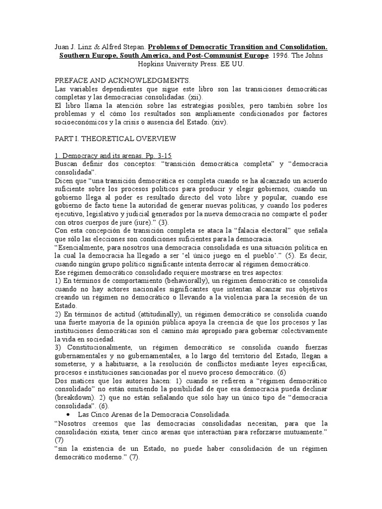 Linz y Stepan - Problems of Democratic | PDF | Totalitarismo | Democracia