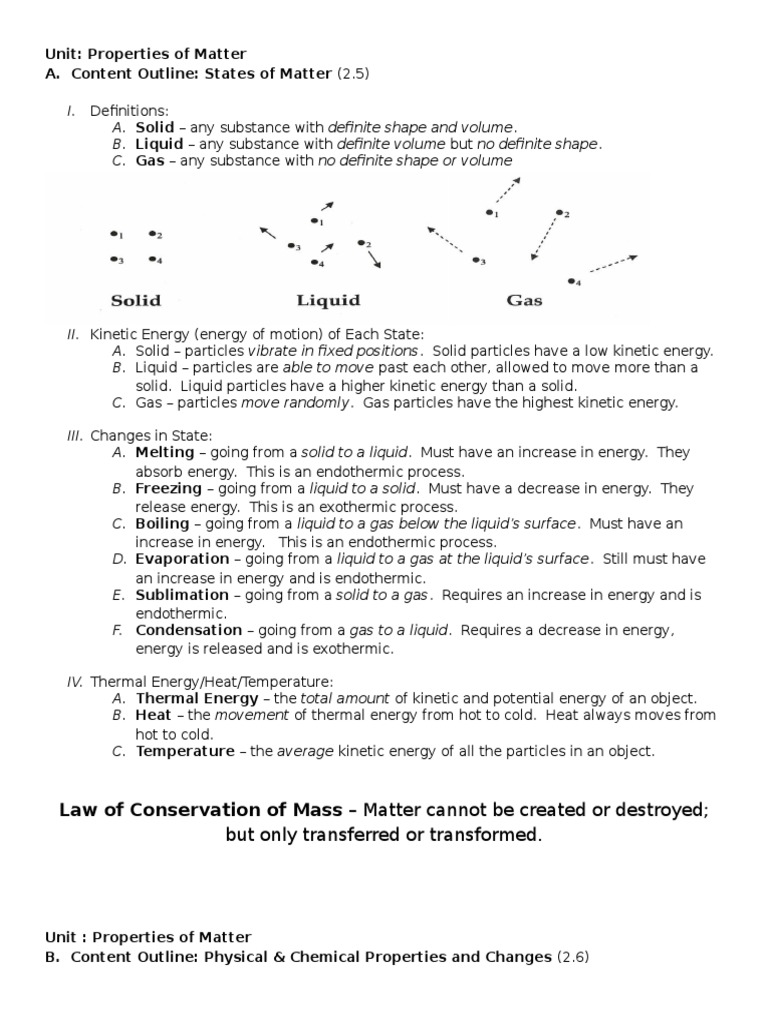 Properties of Matter Notes | PDF | Liquids | Matter