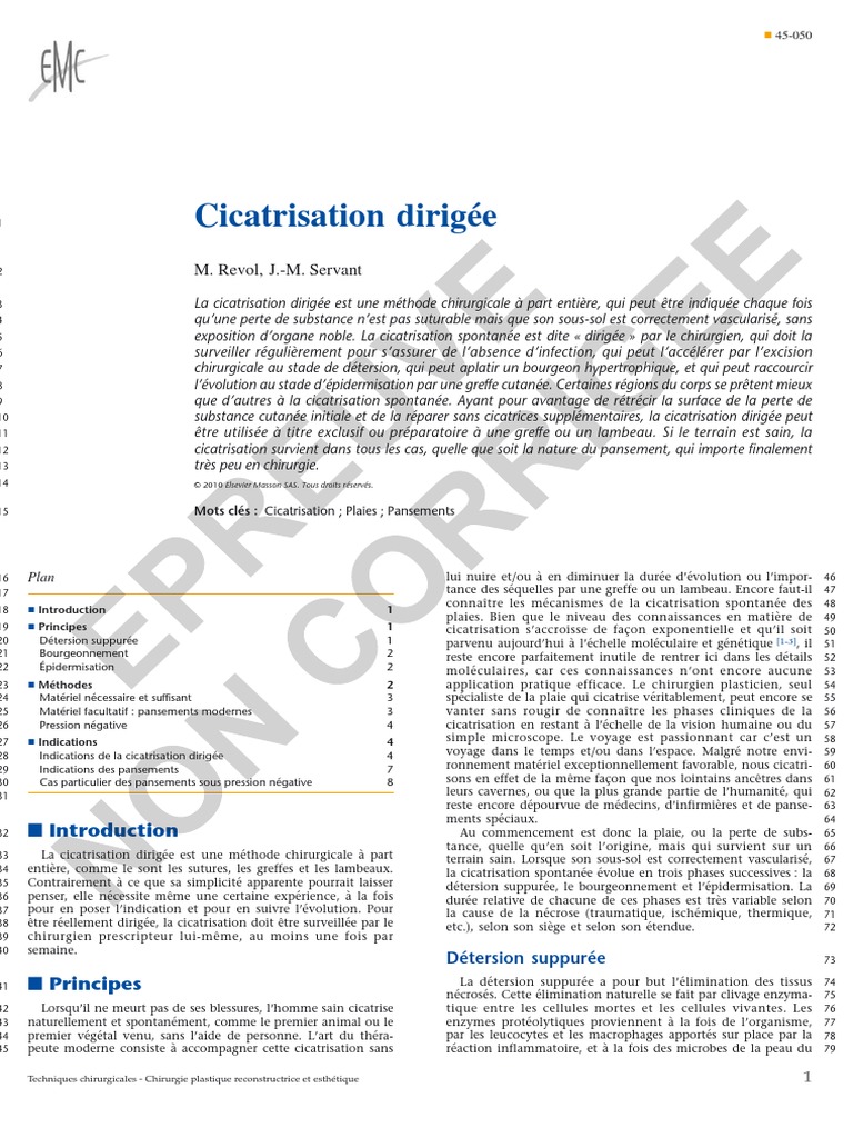 Cicatrisation-dirigee EMC Revol | Chirurgie plastique | Cicatrice Cicatrisation-dirigee EMC Revol | Chirurgie plastique | Cicatrice