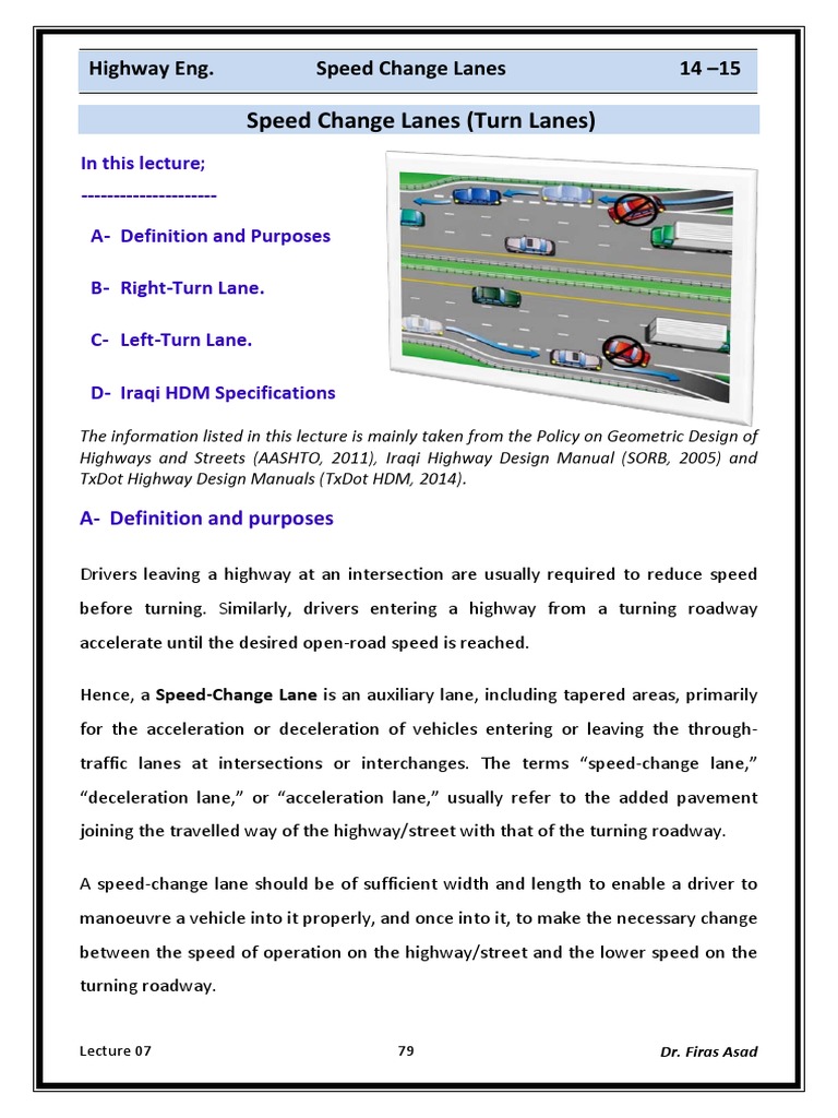 Speed Change Lane Design Guidelines | PDF | Lane | Highway