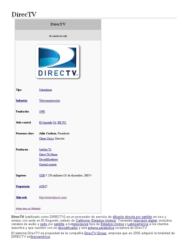 DirecTV | Direc Tv | Formatos de medios