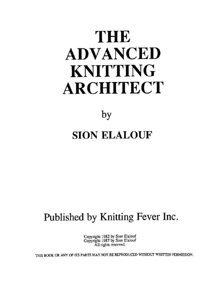 The Advanced Knitting Architect | PDF