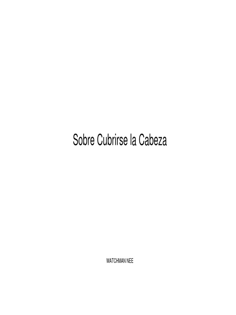 Sobre Cubrirse La Cabeza | PDF | Cristo (título) | Gracia divina