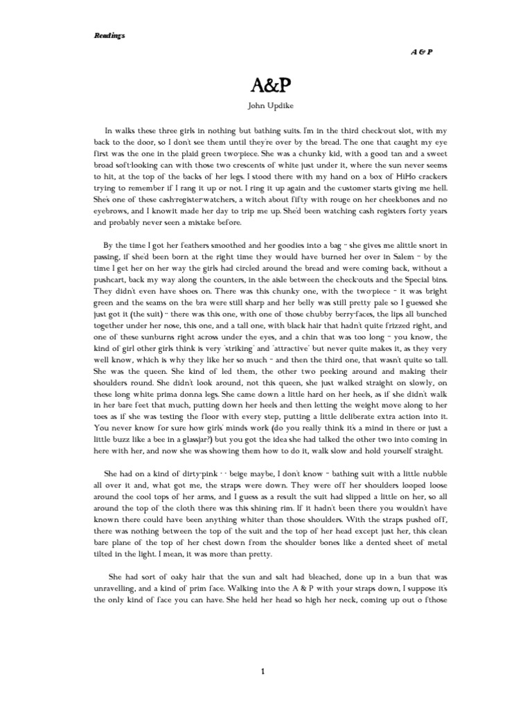 A&P John Updike | PDF