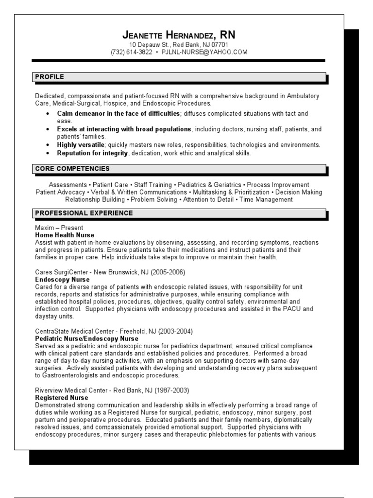 Gi Nurse Resume Examples