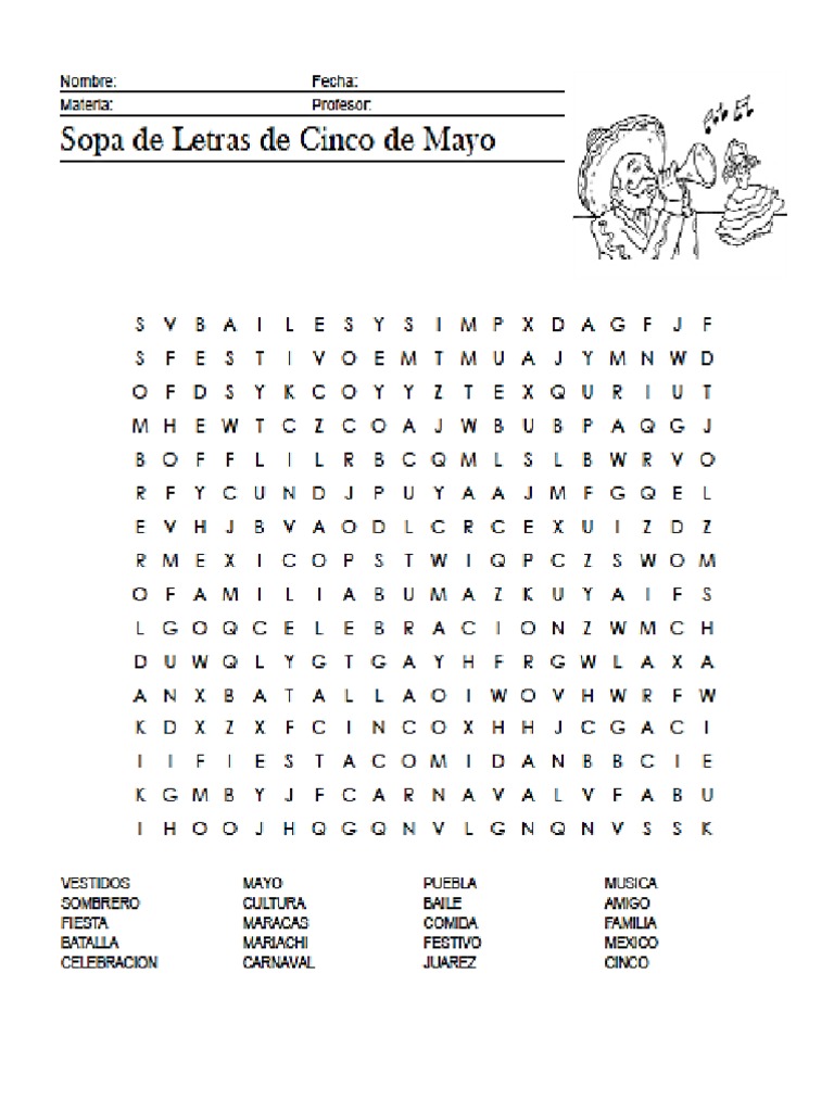 Crucigrama Del Cinco De Mayo 1668128 | 8vo Quim2 Project6 Week3
