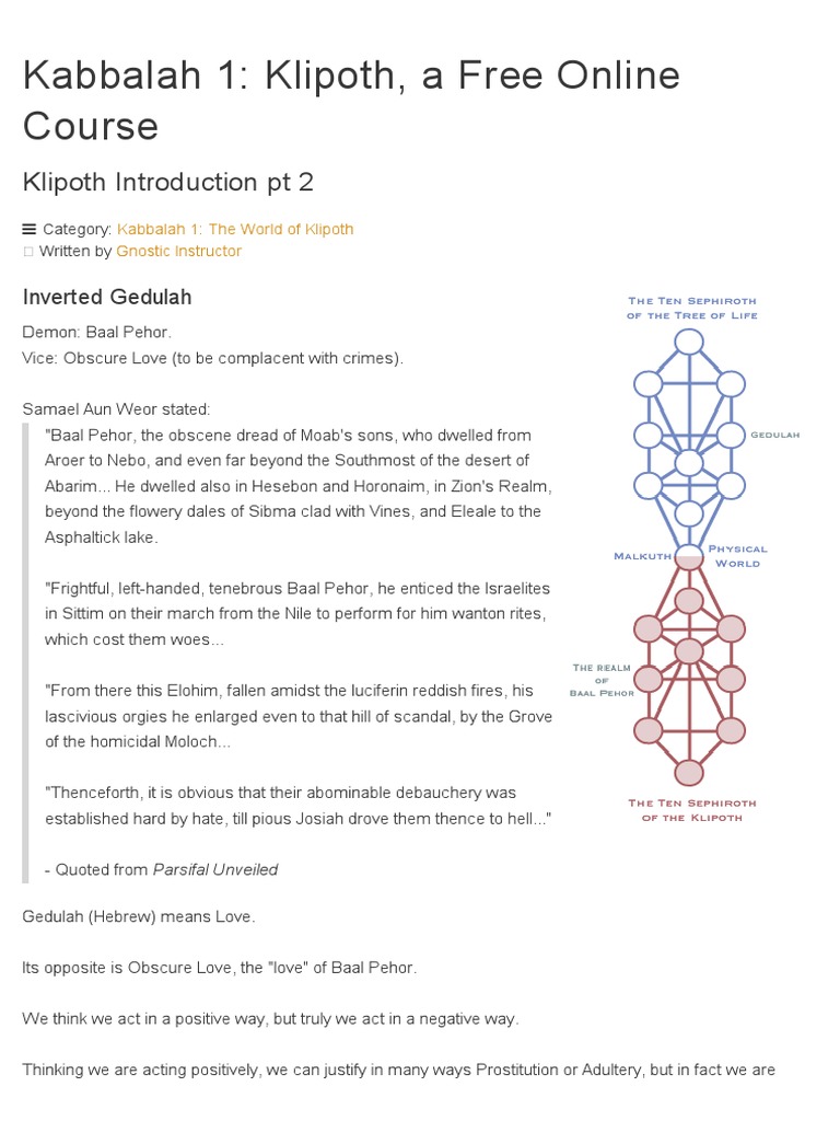 Klipoth Introduction PT 2 | PDF | Mythology | Religious Behaviour And ...