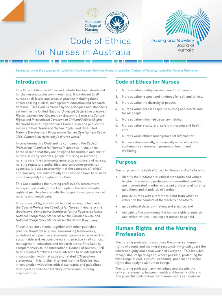 5 New Code of Ethics for Nurses August 2008 | Nursing | Human Rights