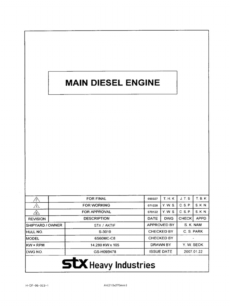 1.main Engine Final Plan Drawing | PDF
