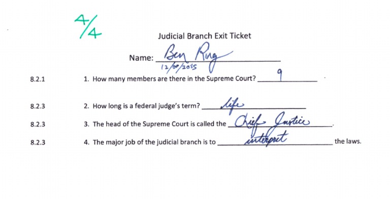 Branches Exit Tickets 0003 | PDF | Law