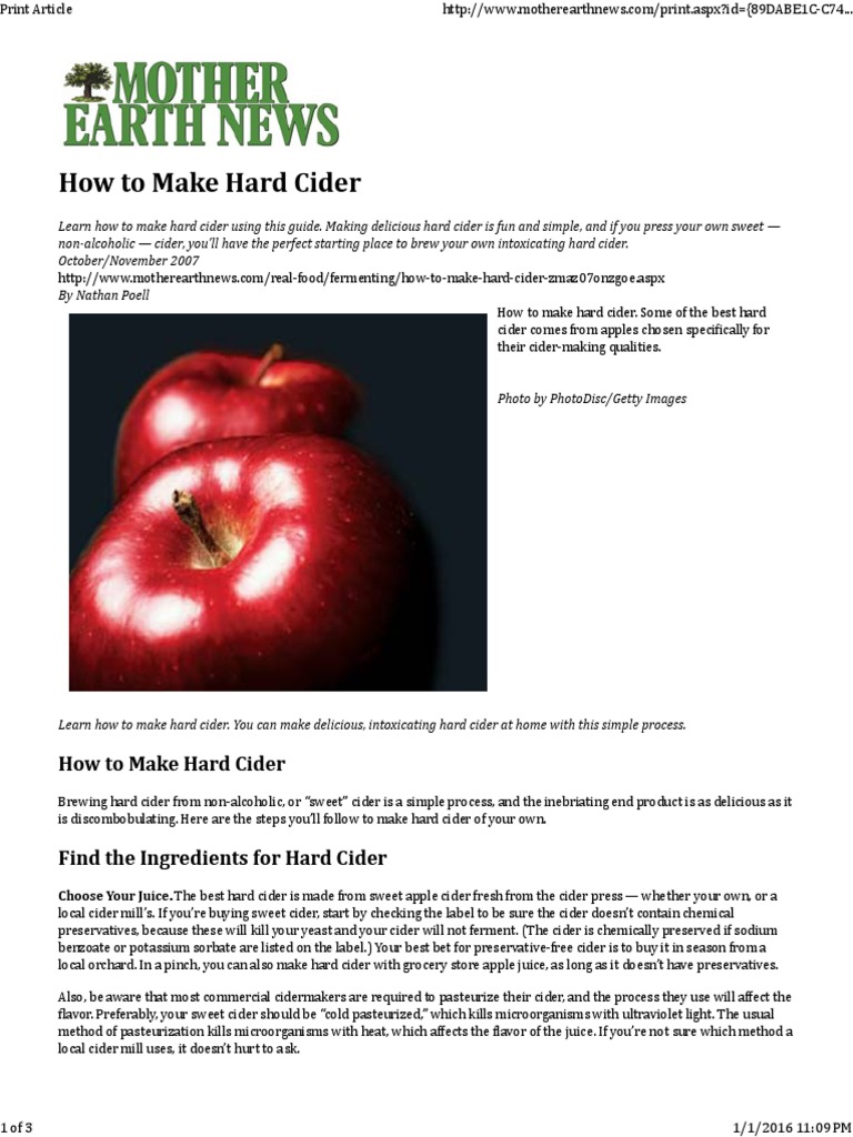 DIY Apple Cider | PDF | Cider | Brewing
