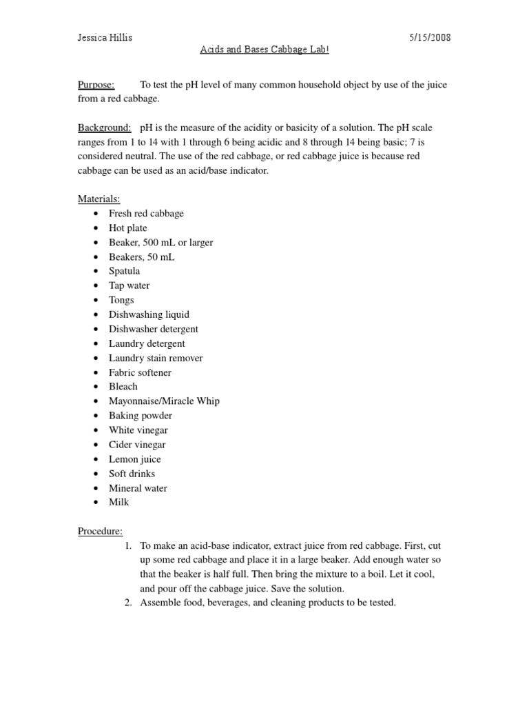 Acids and Bases Lab | PDF | Vinegar | Ph