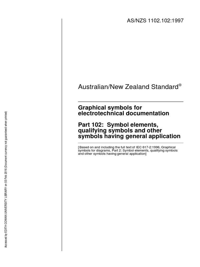 As-NZS 1102-102-1997 Graphical Symbols For Electrotechnical ...