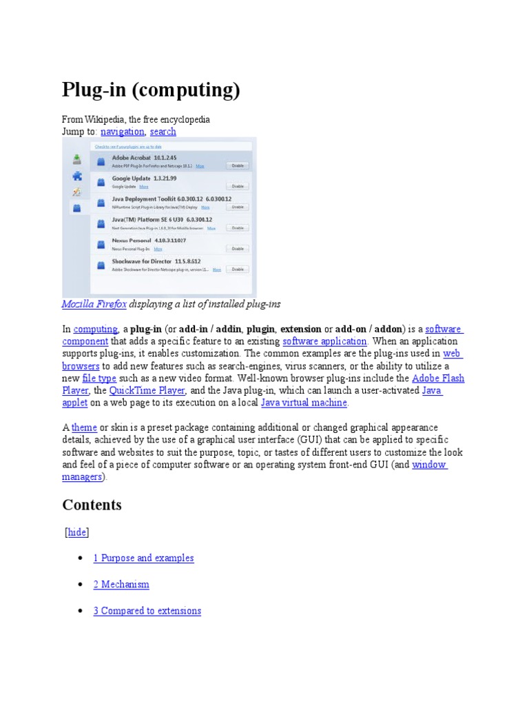 Plug-In (Computing) : Navigation Search | PDF | Plug In (Computing) | Software Development