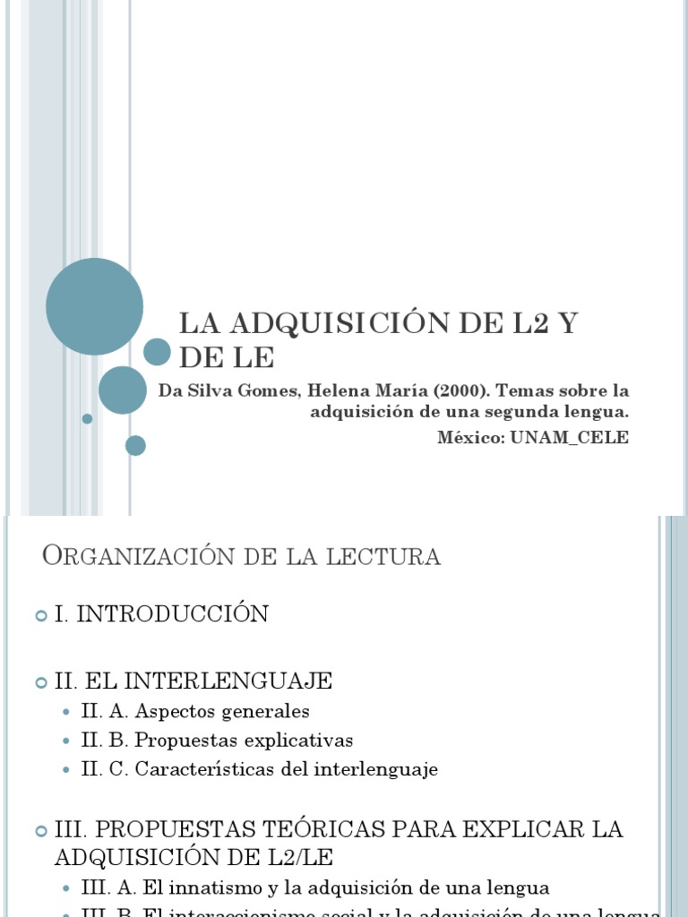 Interlenguaje en la adquisición de L2 | PDF | Aprendizaje | Lingüística