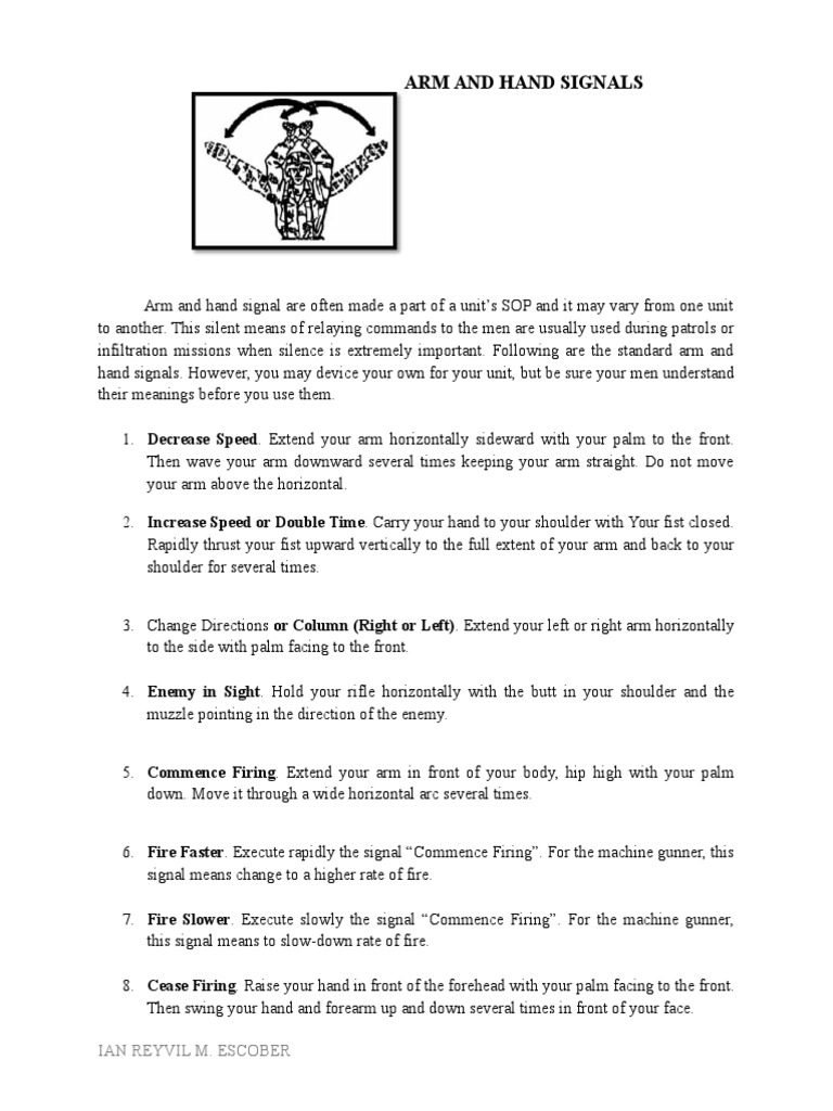Arm and Hand Signals | PDF | Radio | Military