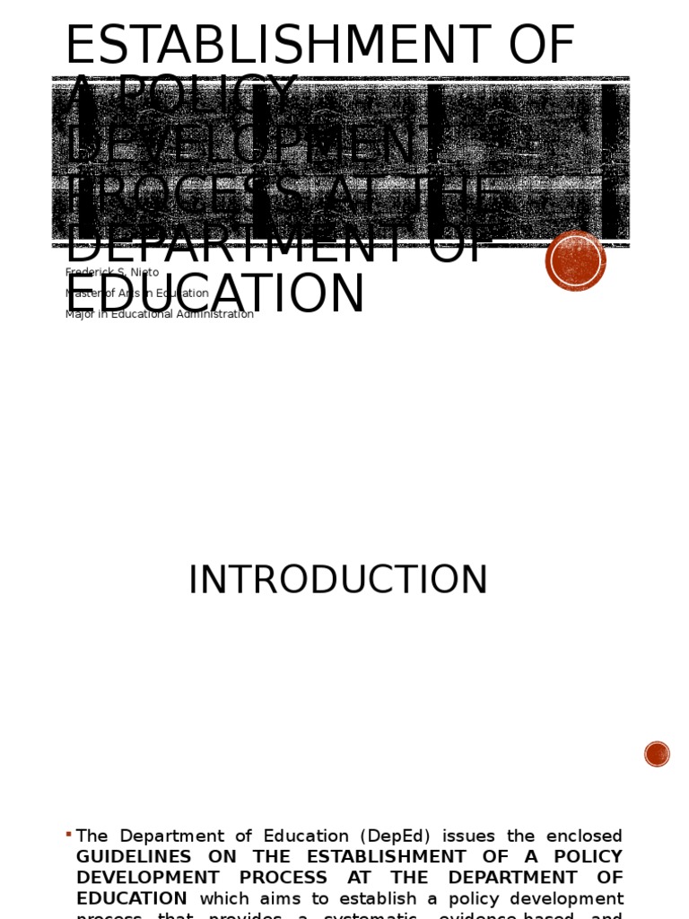 DepEd Policy Development Guide | PDF | Policy Analysis | Policy