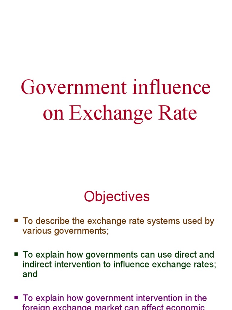 Govt Influence On Exchange Rate | PDF | Exchange Rate | Monetary Policy