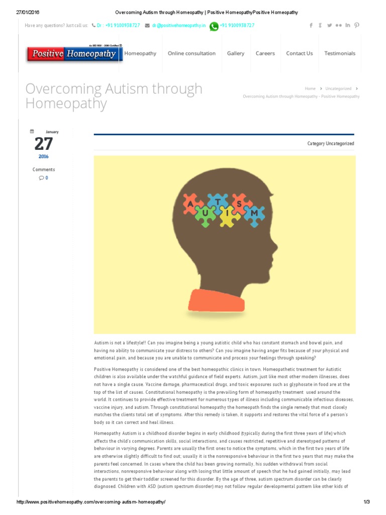 Overcoming Autism Through Homeopathy - Positive HomeopathyPositive ...