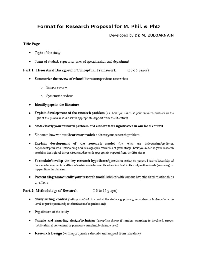 Proposed Format for Research Proposal for MPhill and PhD.docx ...