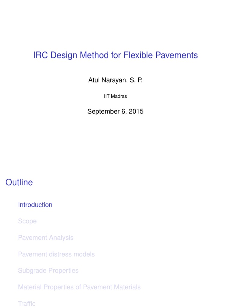 Irc Flexible Pavement Design Notes | PDF | Road Surface | Asphalt