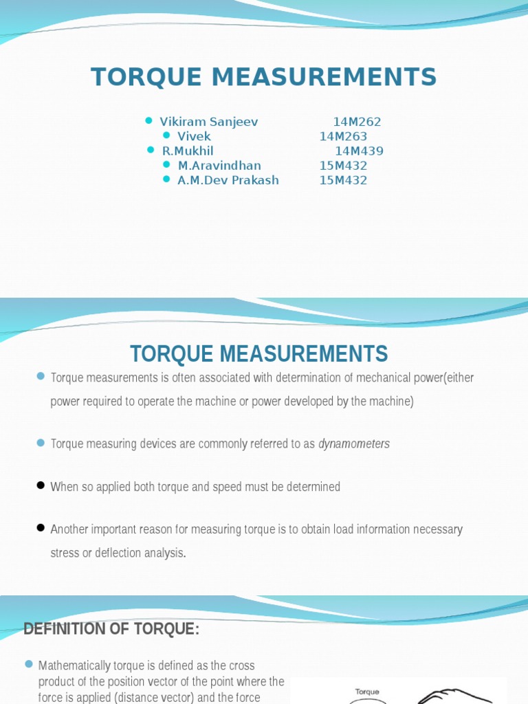 Torque Measurements Metrology | PDF | Inductor | Torque