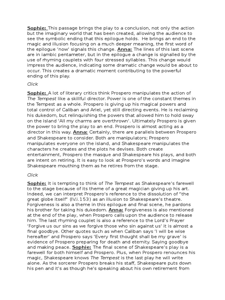 The Tempest Script 2 | PDF | The Tempest | Poetry