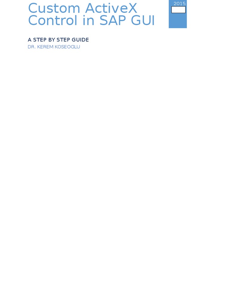 Custom ActiveX Control in SAP GUI | PDF | Component Object Model | Graphical User Interfaces