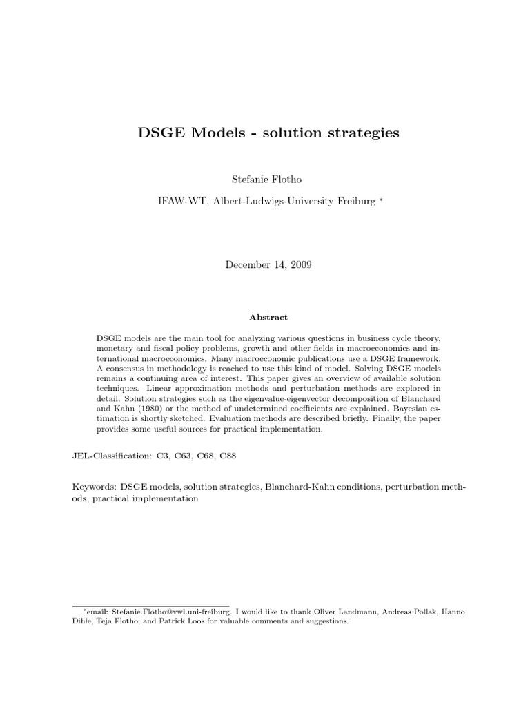 How To Solve DSGE Models | PDF | Economic Model | Eigenvalues And Eigenvectors