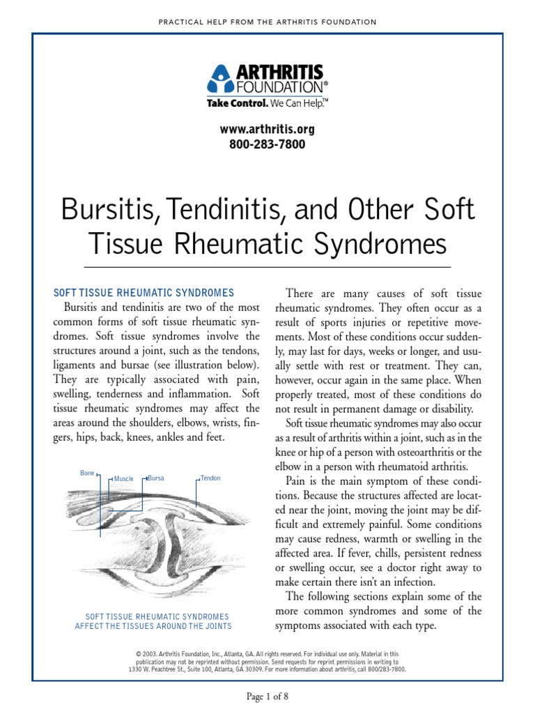 Bursitis Tendinitis Brochure | PDF | Elbow | Nonsteroidal Anti ...