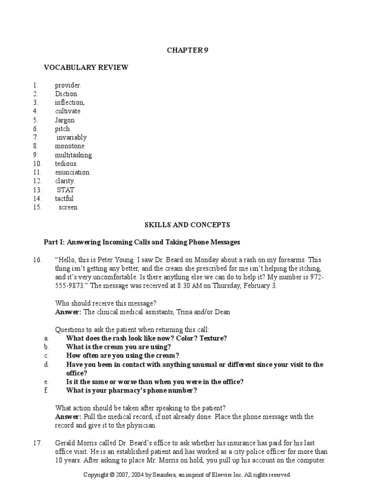 Front Office Chapter 9 Homework | PDF | Pharmacy | Medical Record