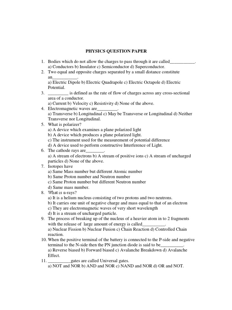 Physics | PDF | Neutron | Electric Current