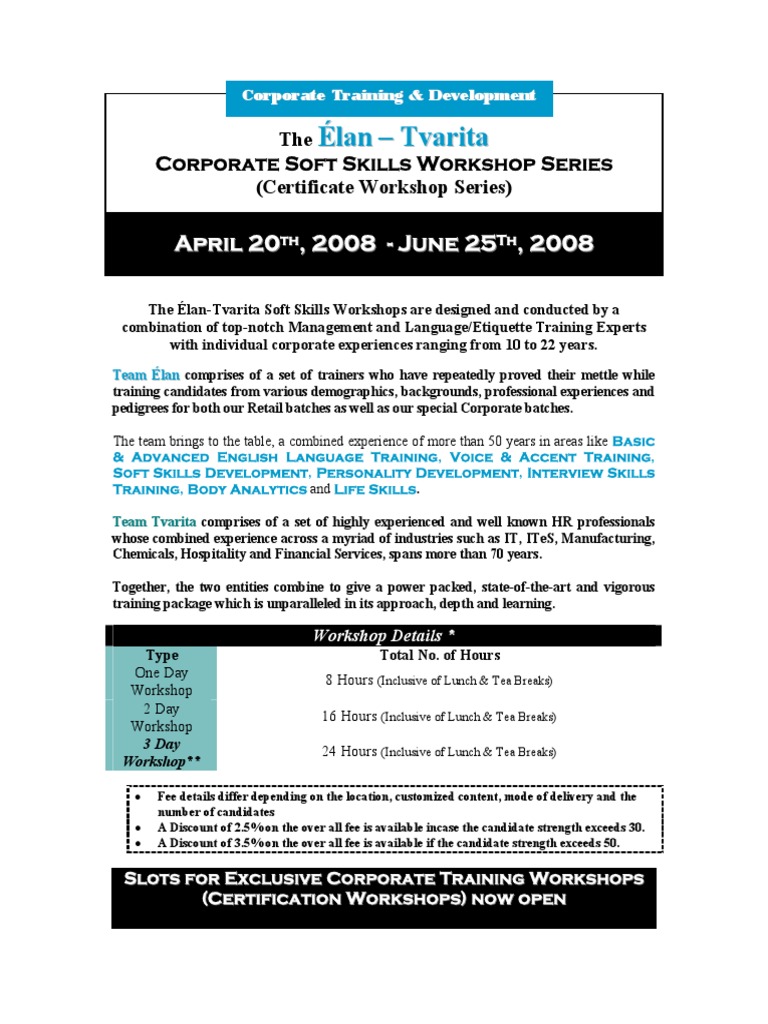 Basic Workshop Pamphlet | Vocabulary | English Language